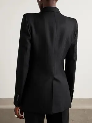 TOM FORD Herringbone Wool Double-breasted Blazer