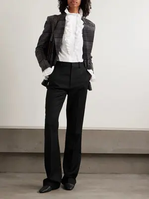 Ralph Lauren Wrigley Grain De Poudre Wool Pants - Black