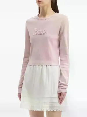 B+AB Embossed Long-sleeve Top - Pink