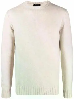 DELL'OGLIO Crew Neck Cashmere Jumper - Neutrals