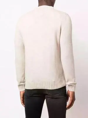 DELL'OGLIO Crew Neck Cashmere Jumper - Neutrals