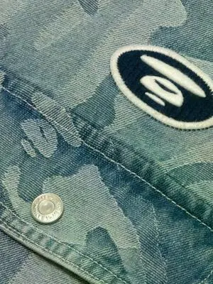 AAPE BY *A BATHING APE Moonface Camouflage Patch Shirt - Blue