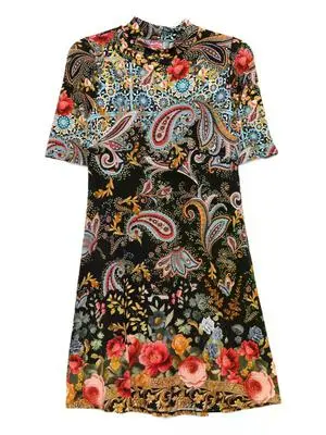 Johnny Was Janie Floral Print Dress - Black