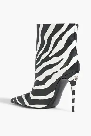 Dolce & Gabbana Zebra-print Leather Ankle Boots