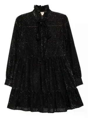 Michael Kors Metallic-clip Jacquard Mini Dress