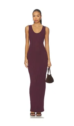 SNDYS. Baha Ribbed Jersey Maxi Dress - Plum
