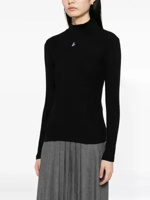 AGNÈS B. Logo-embroidered Turtleneck Top