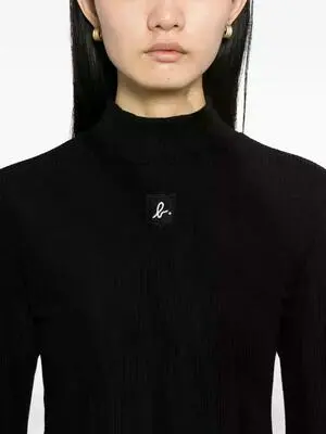 AGNÈS B. Logo-embroidered Turtleneck Top