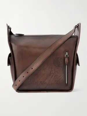 Berluti Périple Scritto Full-grain Venezia Leather Messenger Bag - Brown