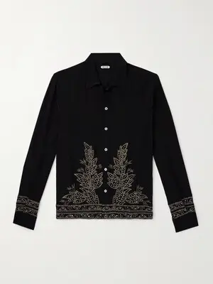 BODE Embellished Silk Shirt