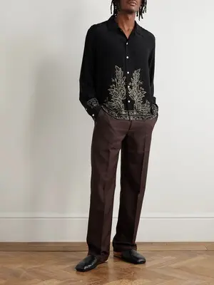 BODE Embellished Silk Shirt
