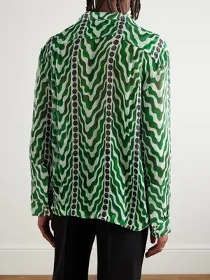 BODE Serpentine Printed Silk Shirt