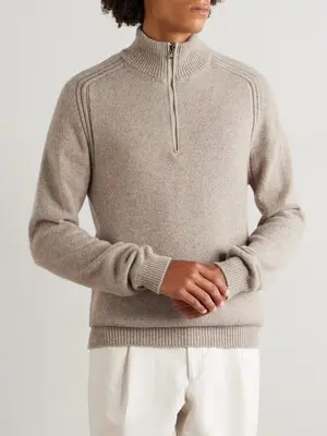 Sease Cashmere Half-zip Sweater - Neutrals