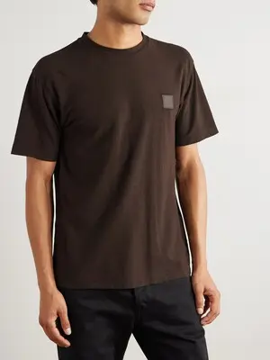 Stone Island Ghost Logo-appliquéd Cotton-jersey T-shirt - Brown
