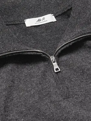 Mr P. James Cashmere Half-zip Sweater - Gray