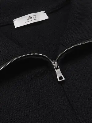 Mr P. James Cashmere Half-zip Sweater - Black