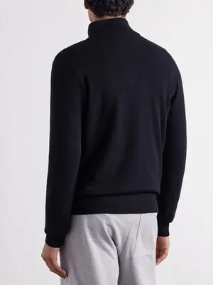 Mr P. James Cashmere Half-zip Sweater - Black