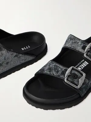 BIRKENSTOCK Arizona Velvet Sandals - Black