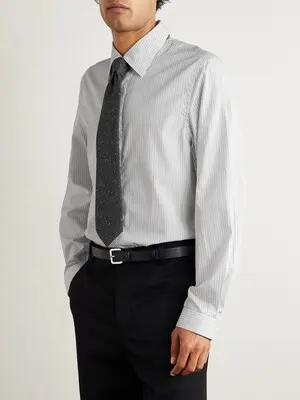 Zegna Striped Cotton Shirt - Gray