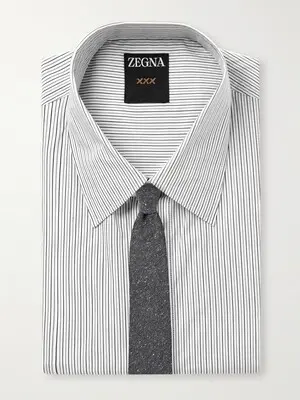 Zegna Striped Cotton Shirt - Gray