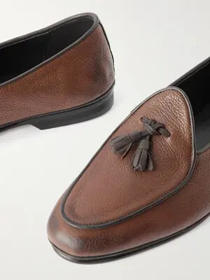 Rubinacci Tasseled Full-grain Leather Loafers - Brown