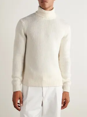 Ralph Lauren Purple Label Ribbed Cashmere Rollneck Sweater