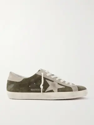 GOLDEN GOOSE Super-star Private Edition Distressed Suede Sneakers - Green