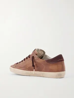 GOLDEN GOOSE Super-star Private Edition Distressed Leather Sneakers - Brown
