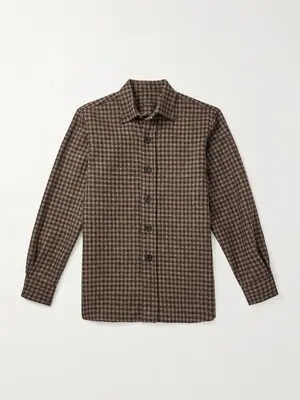 Rubinacci Checked Wool Shirt - Brown