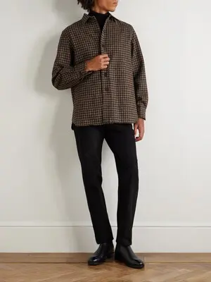 Rubinacci Checked Wool Shirt - Brown