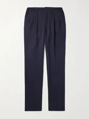 Rubinacci Straight-leg Pleated Super 130s Wool Trousers