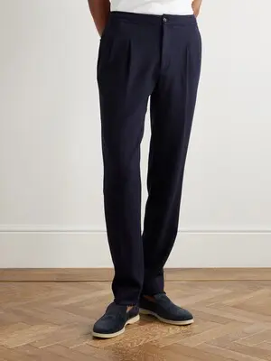 Rubinacci Straight-leg Pleated Super 130s Wool Trousers