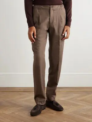Rubinacci Leisure Straight-leg Wool-flannel Trousers