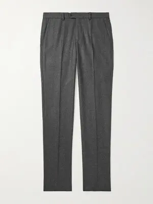Rubinacci Luca Slim-fit Tapered Wool-flannel Trousers