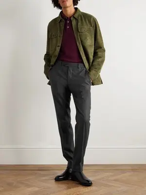 Rubinacci Luca Slim-fit Tapered Wool-flannel Trousers