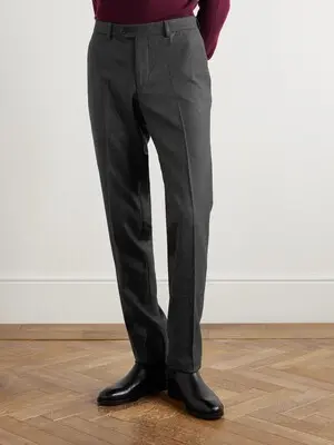 Rubinacci Luca Slim-fit Tapered Wool-flannel Trousers