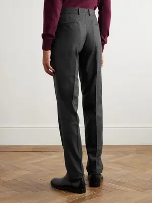 Rubinacci Luca Slim-fit Tapered Wool-flannel Trousers
