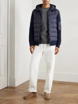 Herno Wool-sleeve Hooded Down Jacket