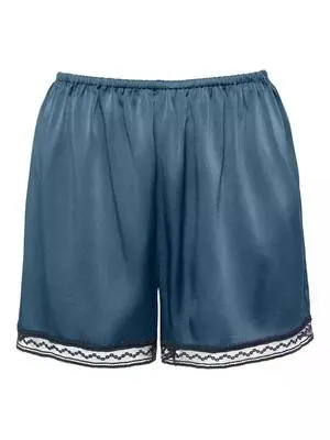 ERES Lace-trim Silk Pajama Shorts - Blue