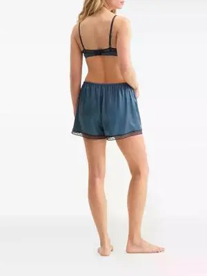 ERES Lace-trim Silk Pajama Shorts - Blue