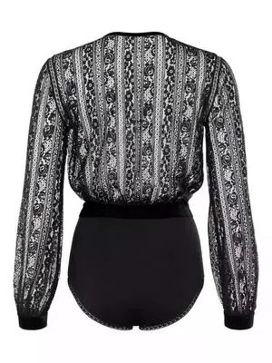 ERES Voltige Lace-panel Velvet Bodysuit