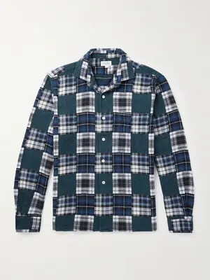 Hartford Patt Patchwork Checked Cotton Shirt
