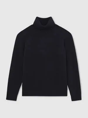 REISS Gosforth Wool-cashmere Roll-neck Jumper - Navy