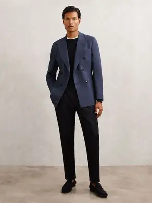 REISS Oasis Wool-blend Double-breasted Blazer