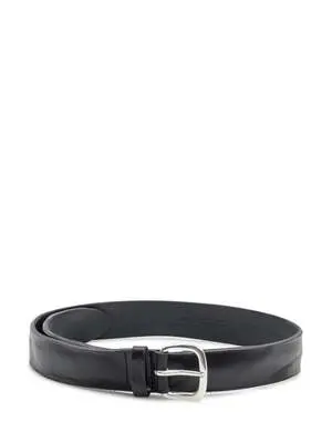 ORTIGNI Leather Belt With Metal Buckle - Black