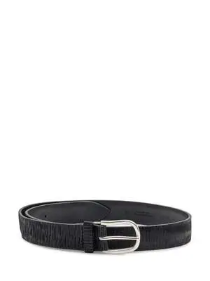 ORTIGNI Orciani Textured Leather Belt - Black