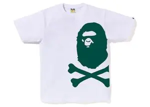 A BATHING APE Big Ape Crossbone Pigment Print Tee Shirt