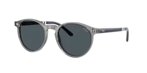 Polo Ralph Lauren Round Sunglasses - Shiny Transparent Grey