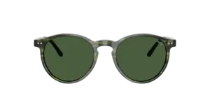 Polo Ralph Lauren Round Frame Sunglasses - Striped Green Havana