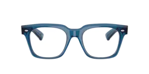 Oliver Spencer Rectangle Optical Glasses - Translucent Blue